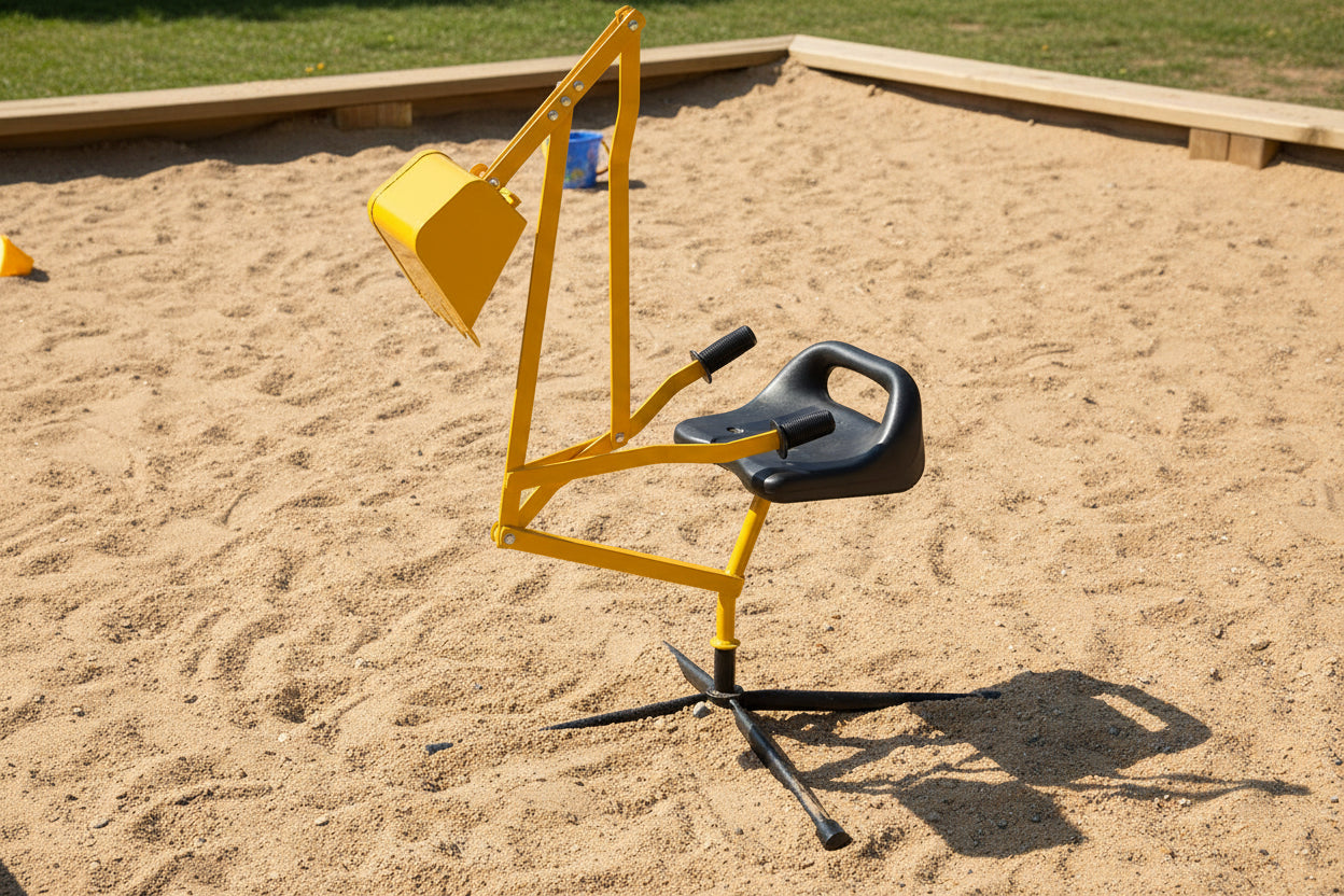 360° Rotating Metal Sandbox Digger Toy – Kids' Ride-On Outdoor Constru ...