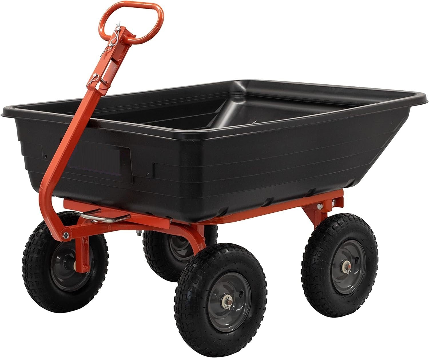 4-Wheel Garden Utility Cart with Tow/Pull Handle & Pneumatic Tires GDC ...