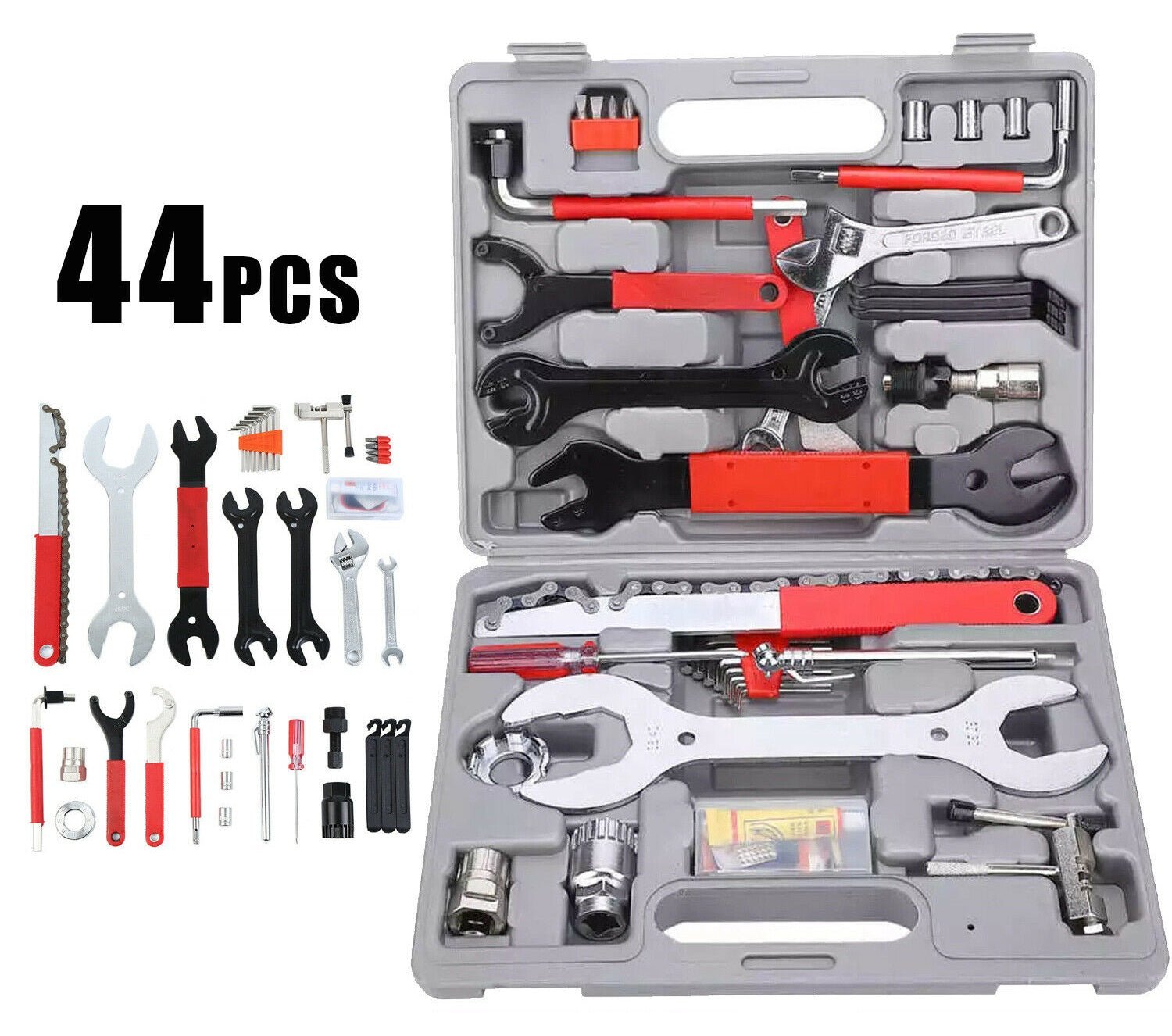44 PCS Bike Repair Tool Kit – Complete Bicycle Maintenance Set S1140 ...