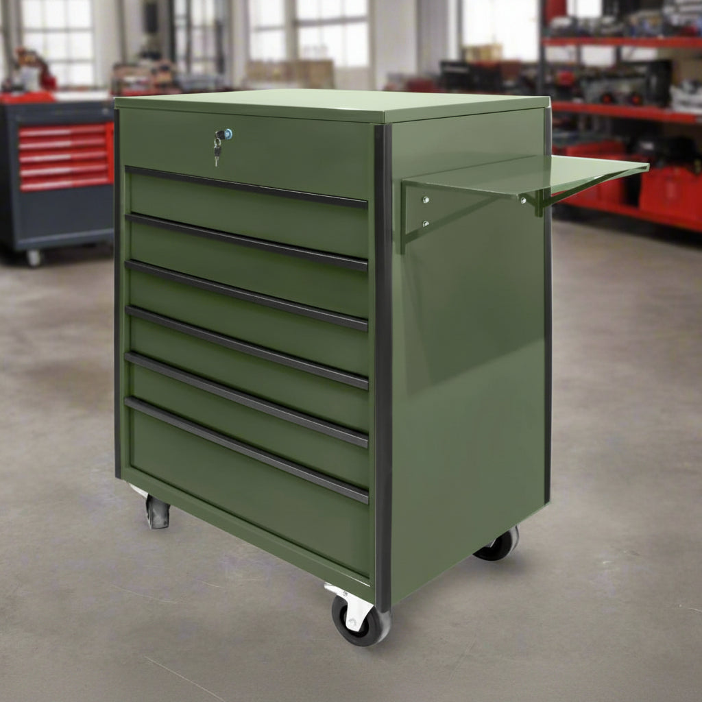 34" Rolling Tool Bench with 6 Drawers – Heavy-Duty Steel, Locking ...