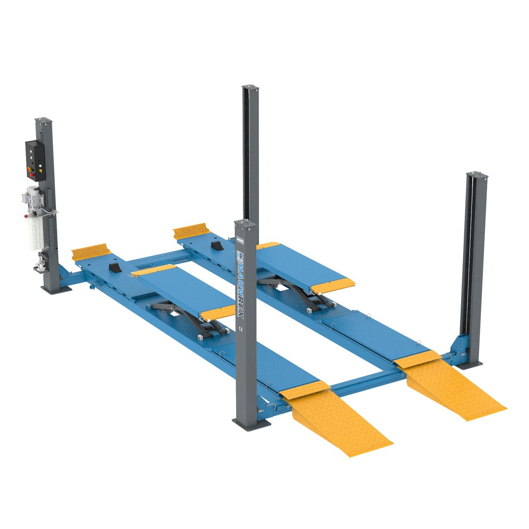 New 4-Ton (8,818 lb) Four-Post Alignment Lift with Wheel-Free Scissor ...