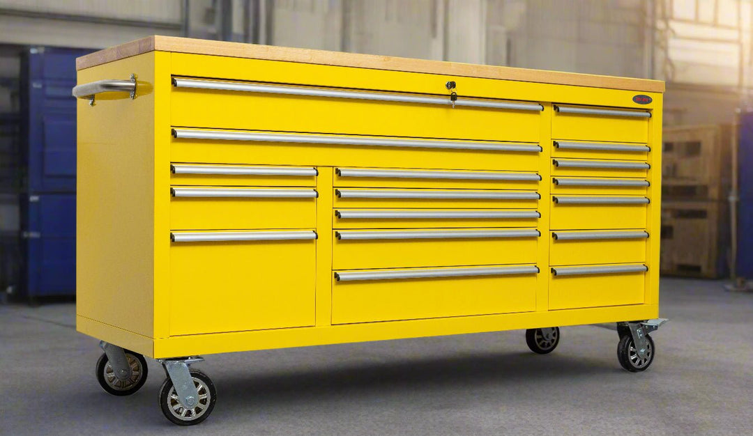 6 FT Fatboy Tool Workbench – 17 Drawer Rolling Bench with Power & USB ...