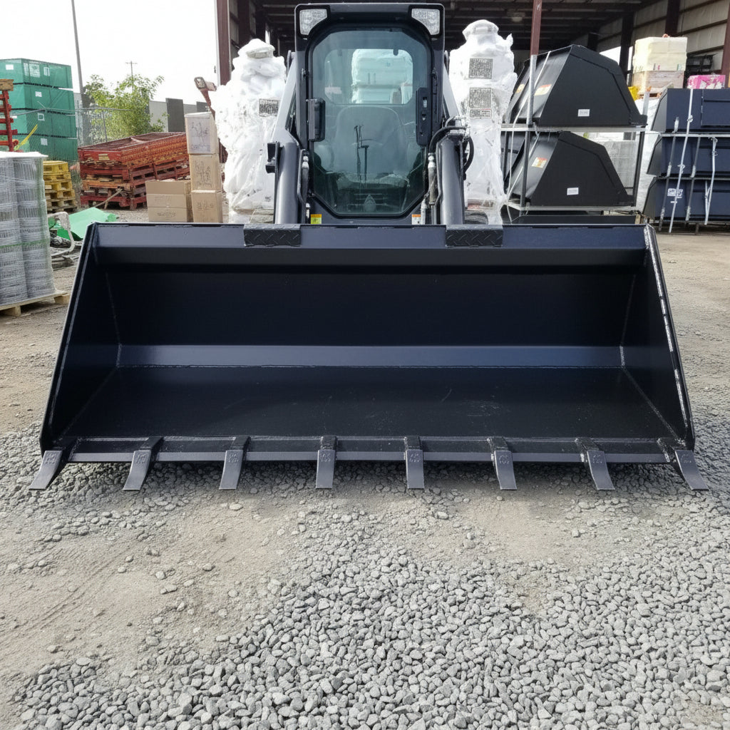 80" & 84" Skid Steer Buckets with Teeth – Heavy-Duty Digging & Materia ...