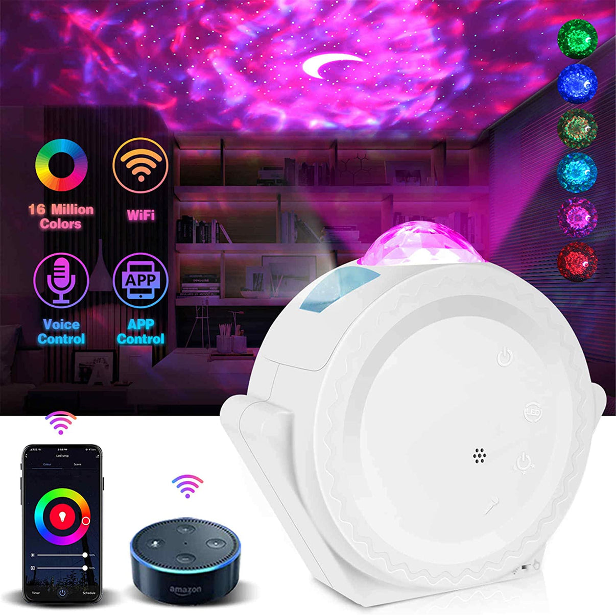 New Smart Star Projector Night Light – App & Alexa Controlled Galaxy L ...