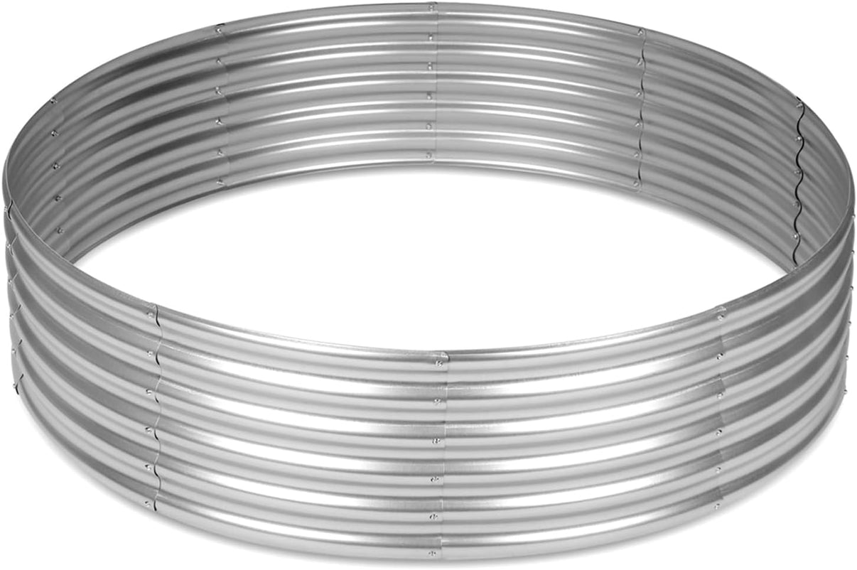 Round Galvanized Raised Garden Bed – 4x4 FT Metal Planter for Vegetabl ...
