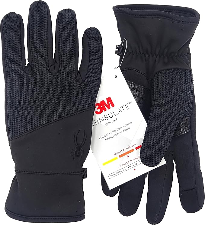Spyder Core Conduct Touchscreen Compatible Gloves – Leather Palm ...